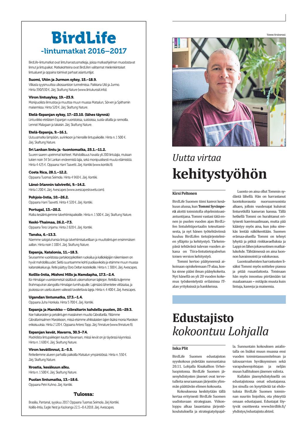 Tiira 3/2016 by BirdLife Suomi - Issuu