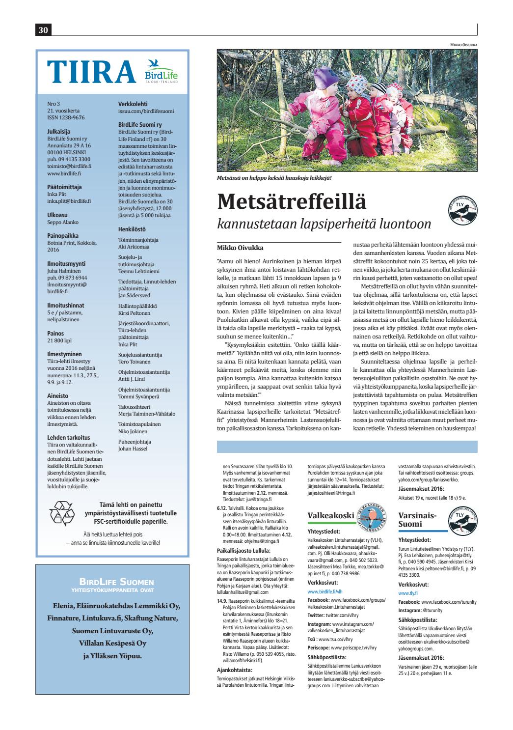 Tiira 3/2016 by BirdLife Suomi - Issuu