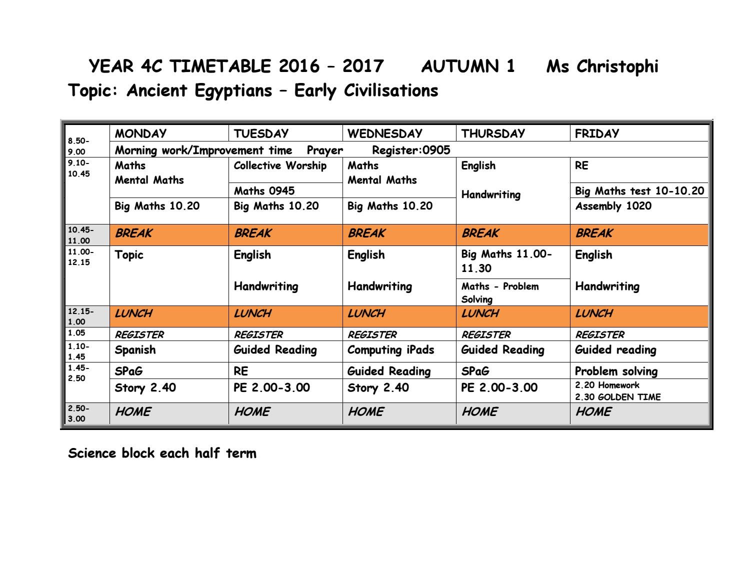 4C Timetable by Schudio - Issuu
