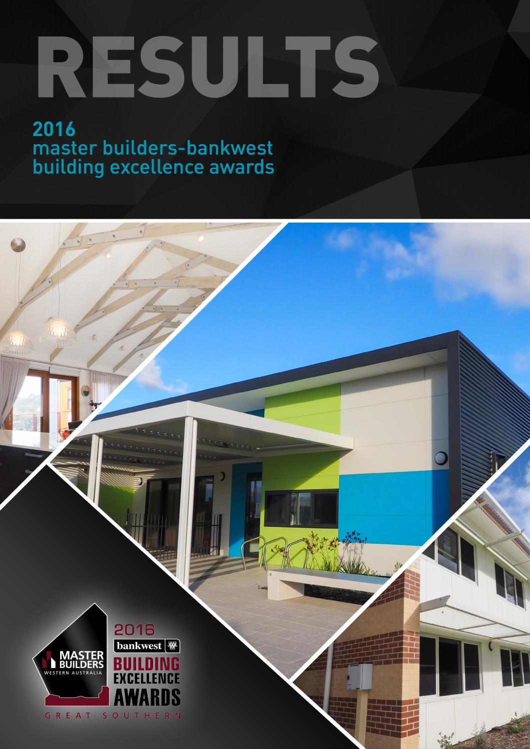 2016 Building Excellence Awards Great Southern - Results by Master ...
