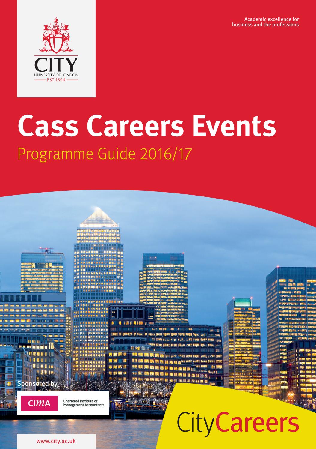 City Cass Business School Careers Events Programme Guide 2016/17 by ...