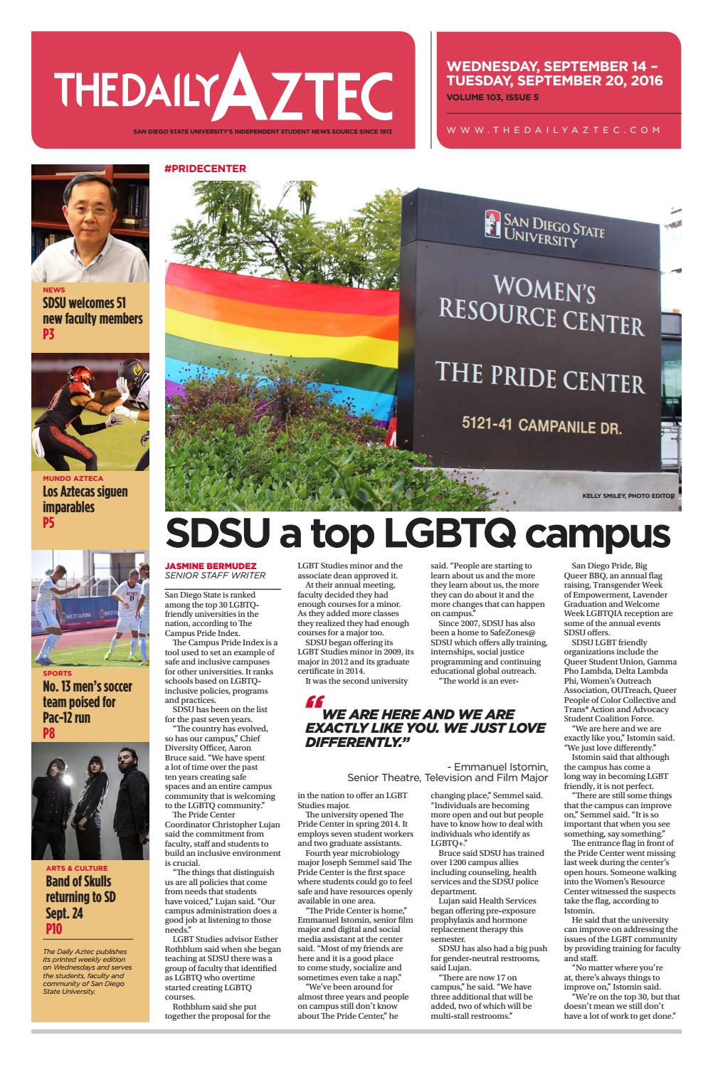 09-14-2016 by The Daily Aztec - Issuu