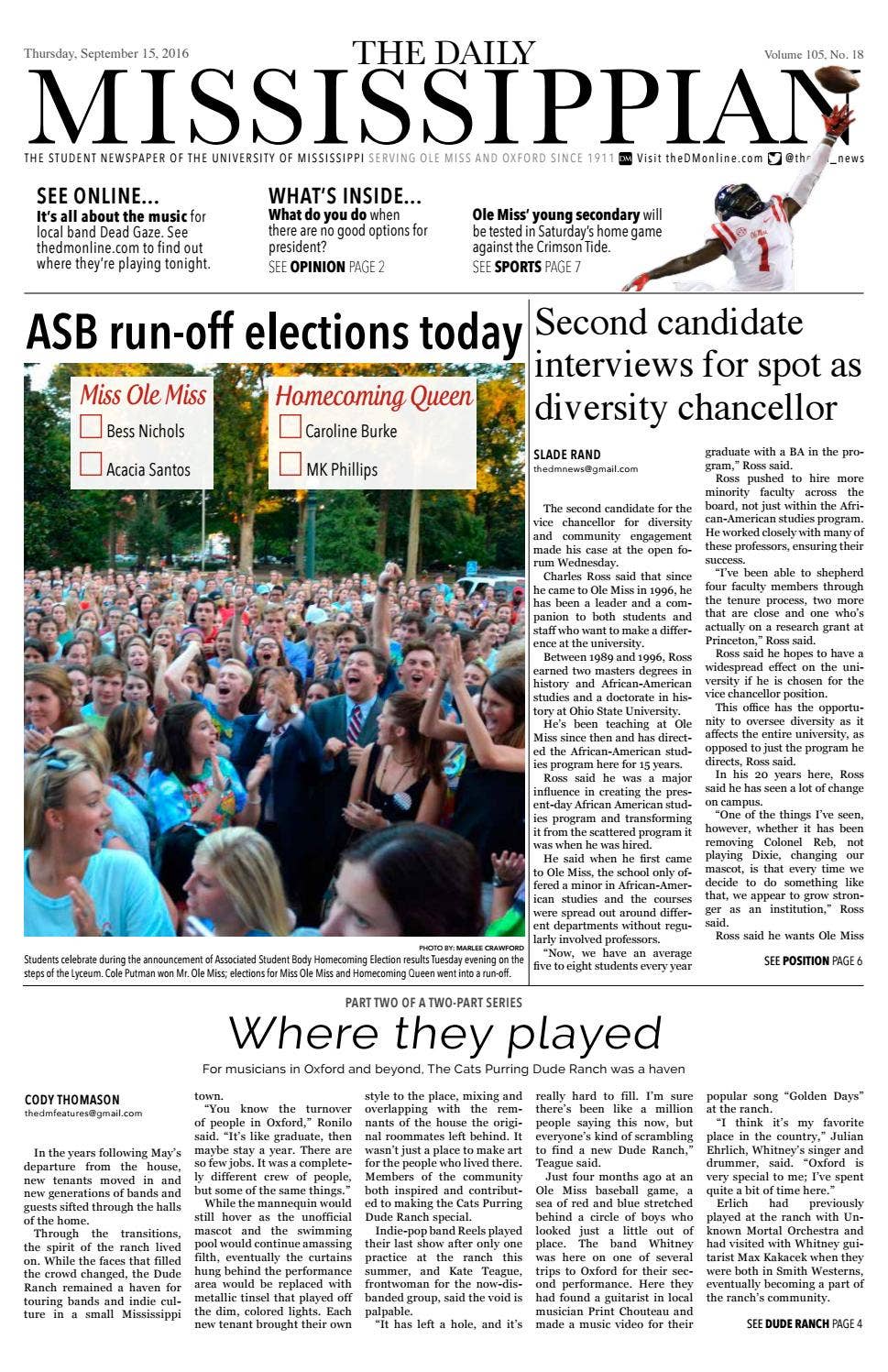 The Daily Mississippian - September 15, 2016 by The Daily Mississippian ...