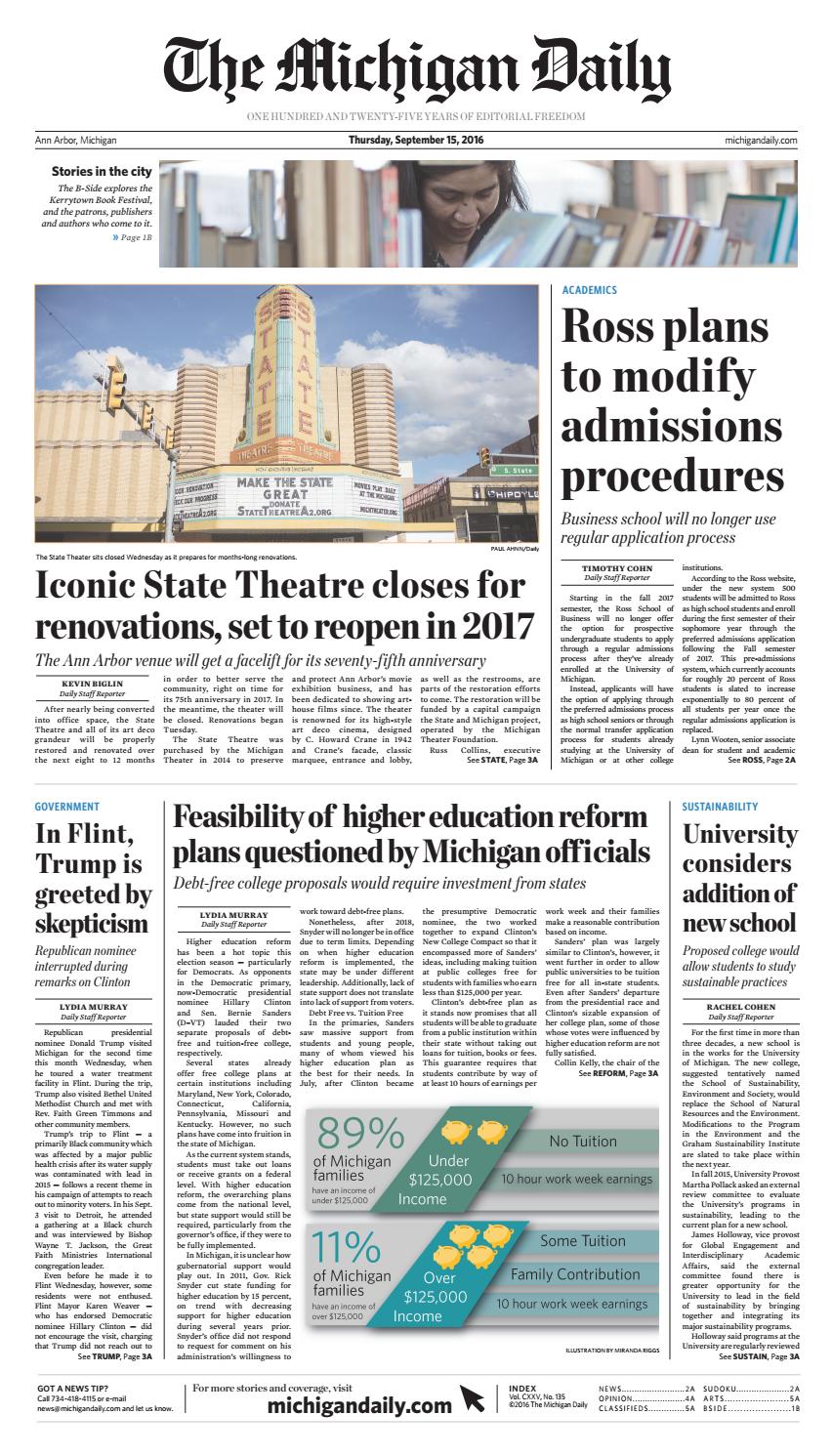 2016-09-15 by The Michigan Daily - Issuu