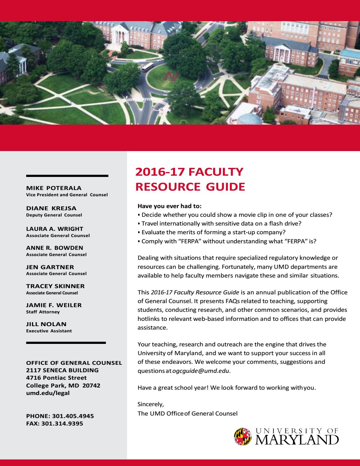 Faculty Resource Guide / Fall 2016 by University of Maryland - Issuu