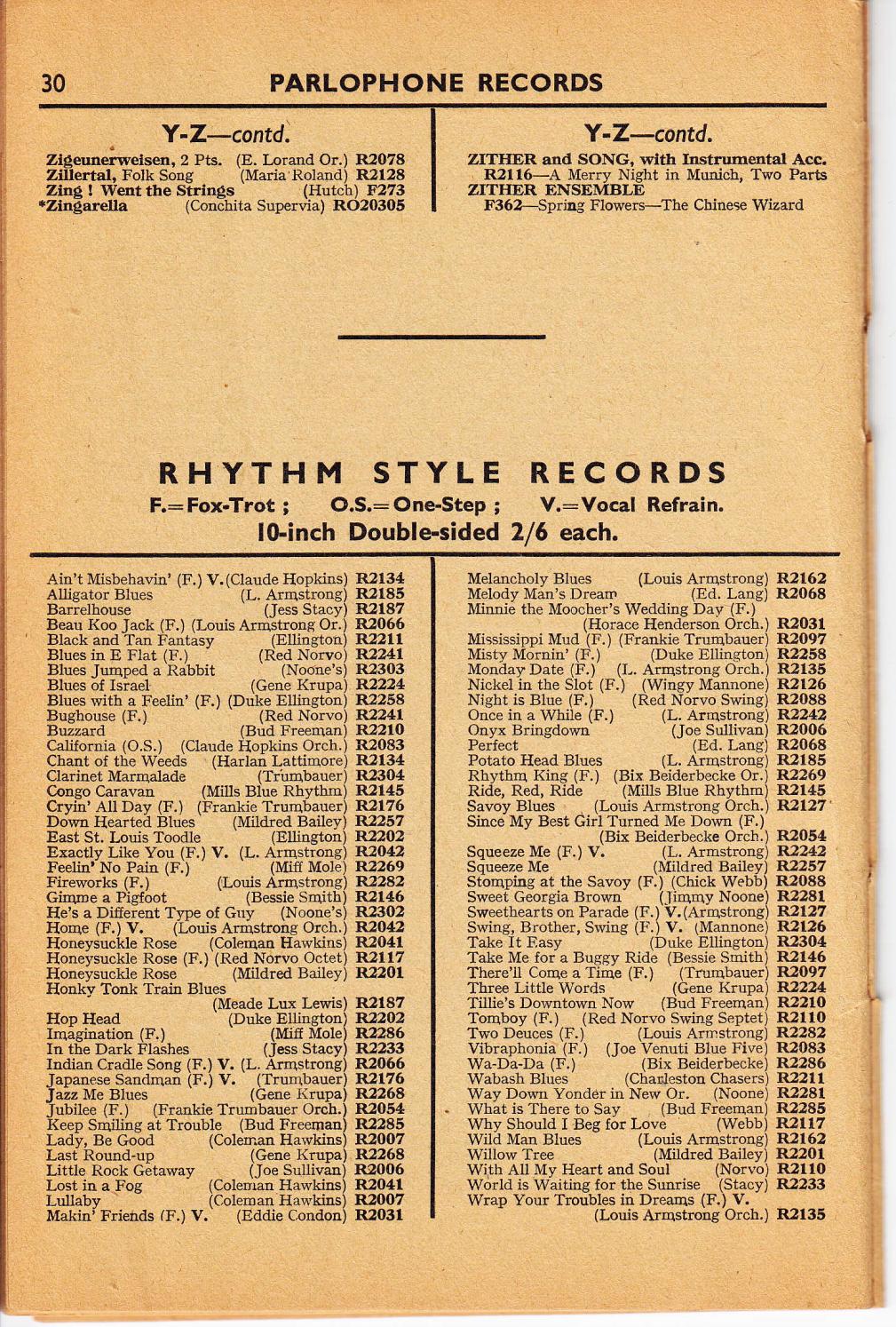 Parlophone Records Catalogue 1934 - 1937 by 78rpm Club - Issuu