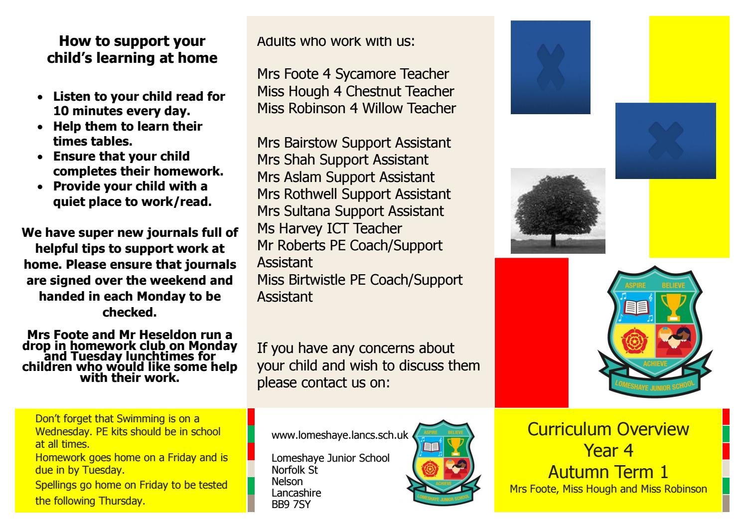 Year 4 Curriculum Leaflet Autumn by Schudio - Issuu