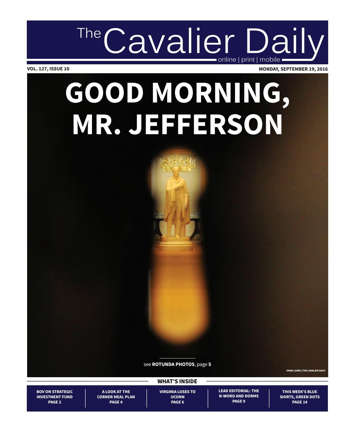 Monday, September 19, 2016 by The Cavalier Daily - Issuu