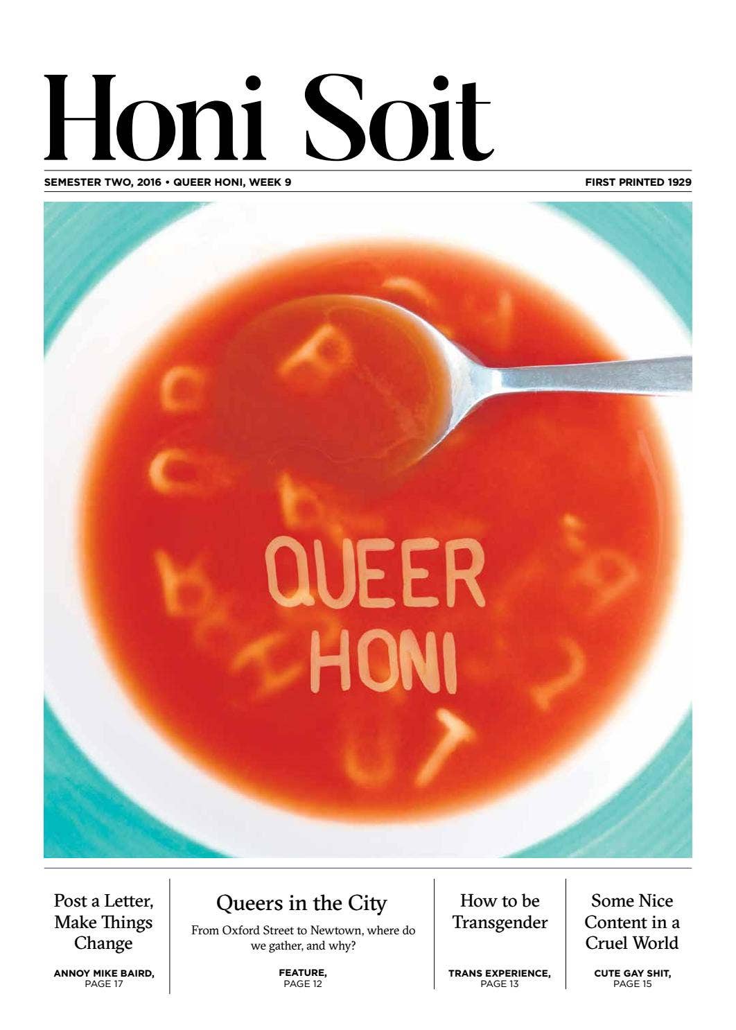 Honi Soit: Queer Edition, Week 9, Semester 2, 2016 by SRC USyd ...