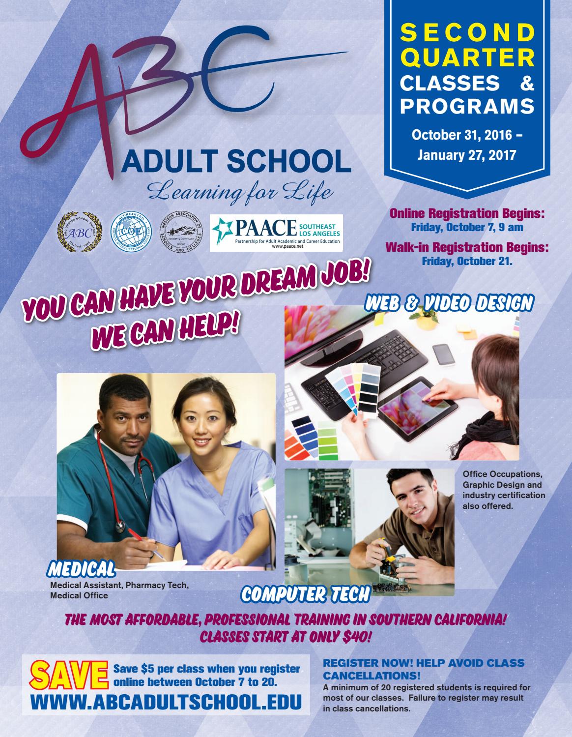 ABC Adult School Fall 2016 Second Quarter Catalog of Classes by Q Press ...