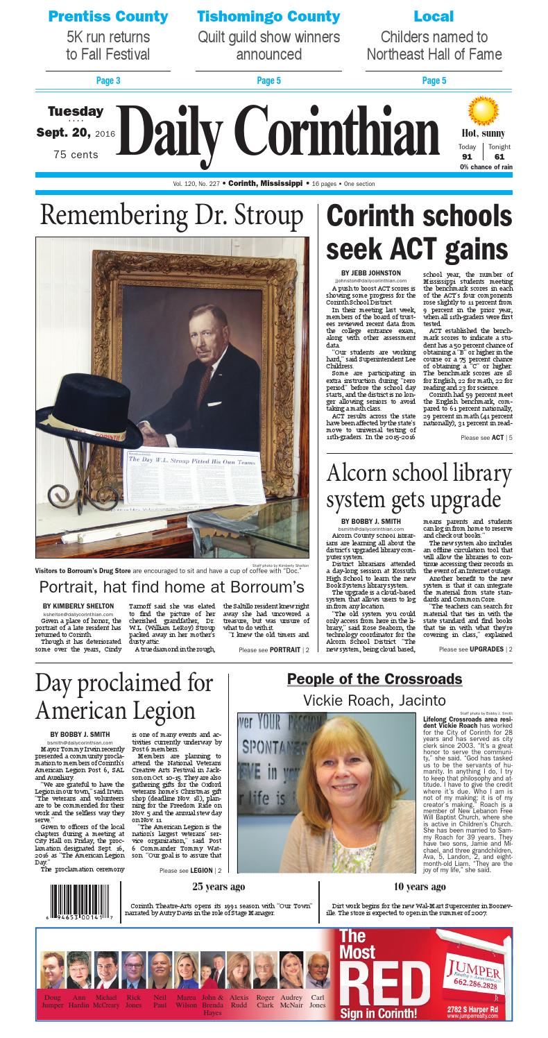 092016 daily corinthian e edition by Daily Corinthian - Issuu