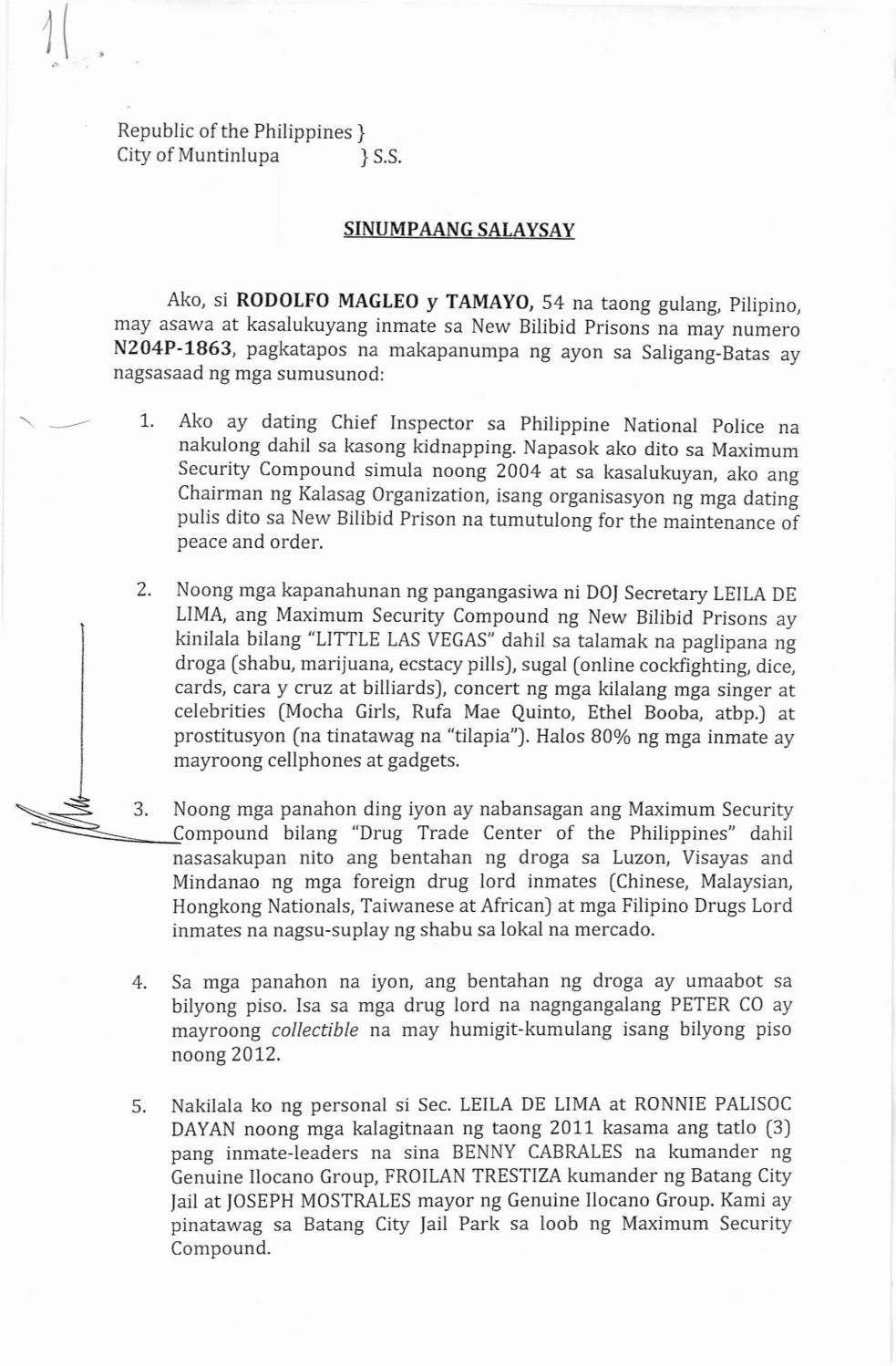 Affidavit of rodolfo t magleo by myinquirer dotnet - Issuu