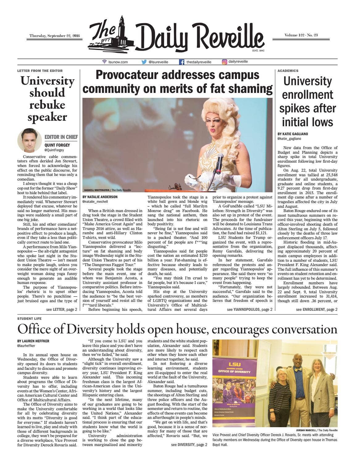 The Daily Reveille 9-22-16 by Reveille - Issuu