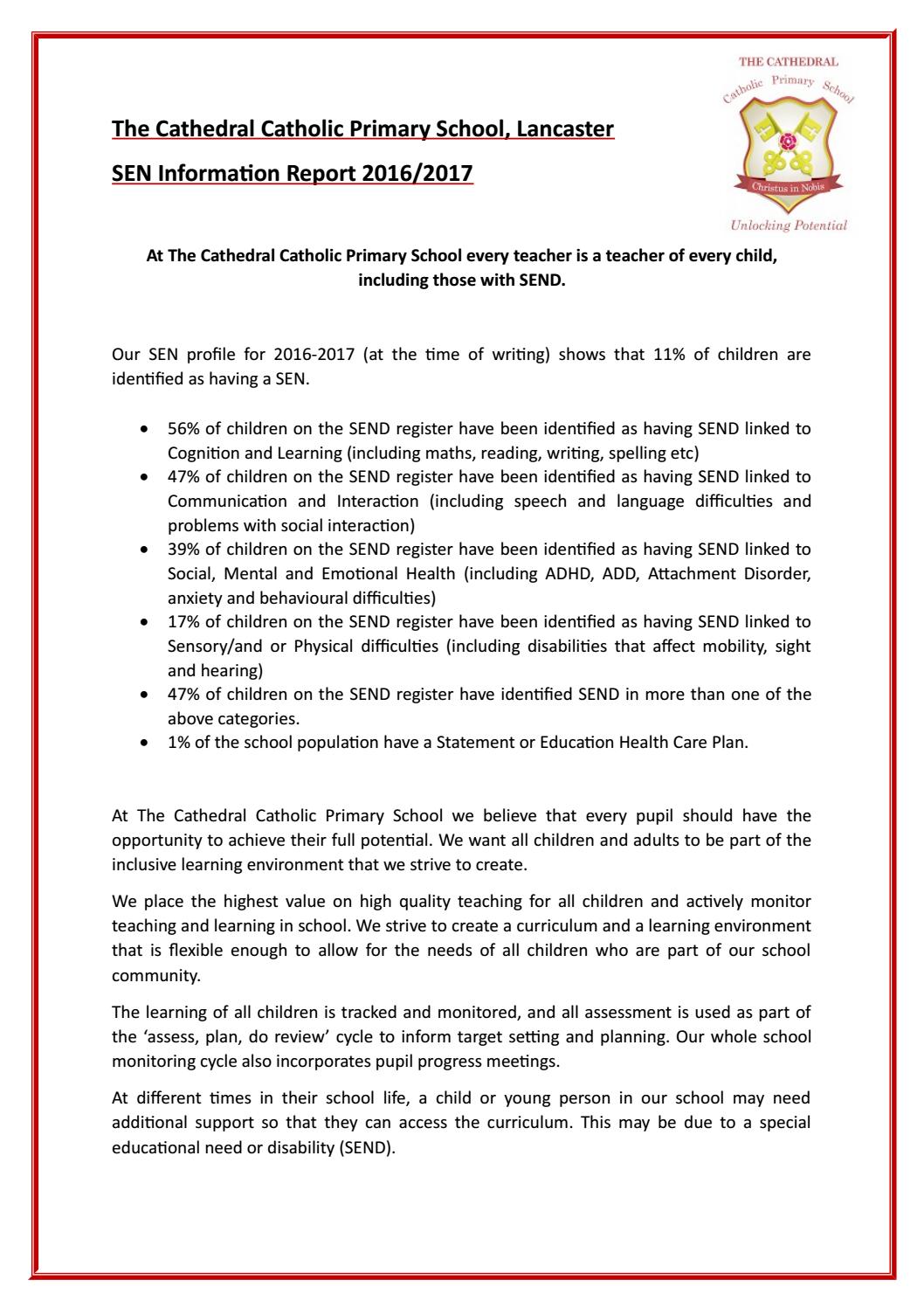 SEND Information report 2016/2017 by Schudio - Issuu