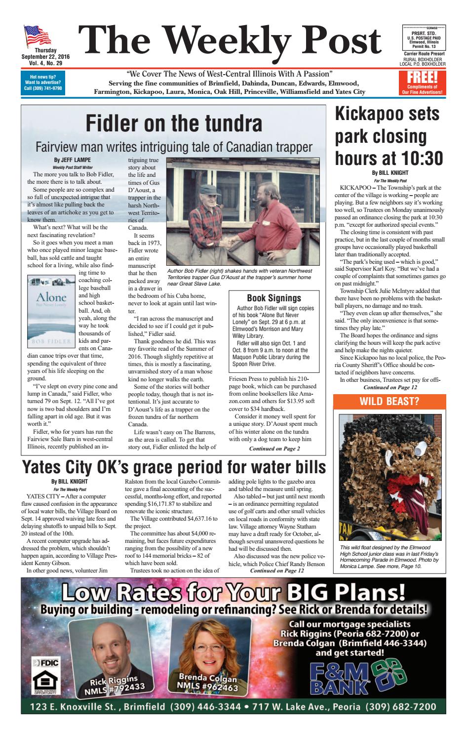 The Weekly Post 9/22/16 by The Weekly Post - Issuu