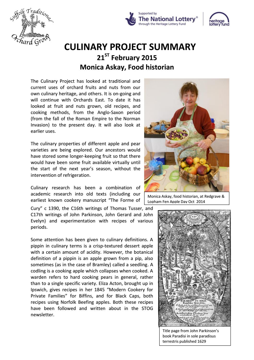 Culinary Project for website March 2015 by Suffolk Biodiversity ...