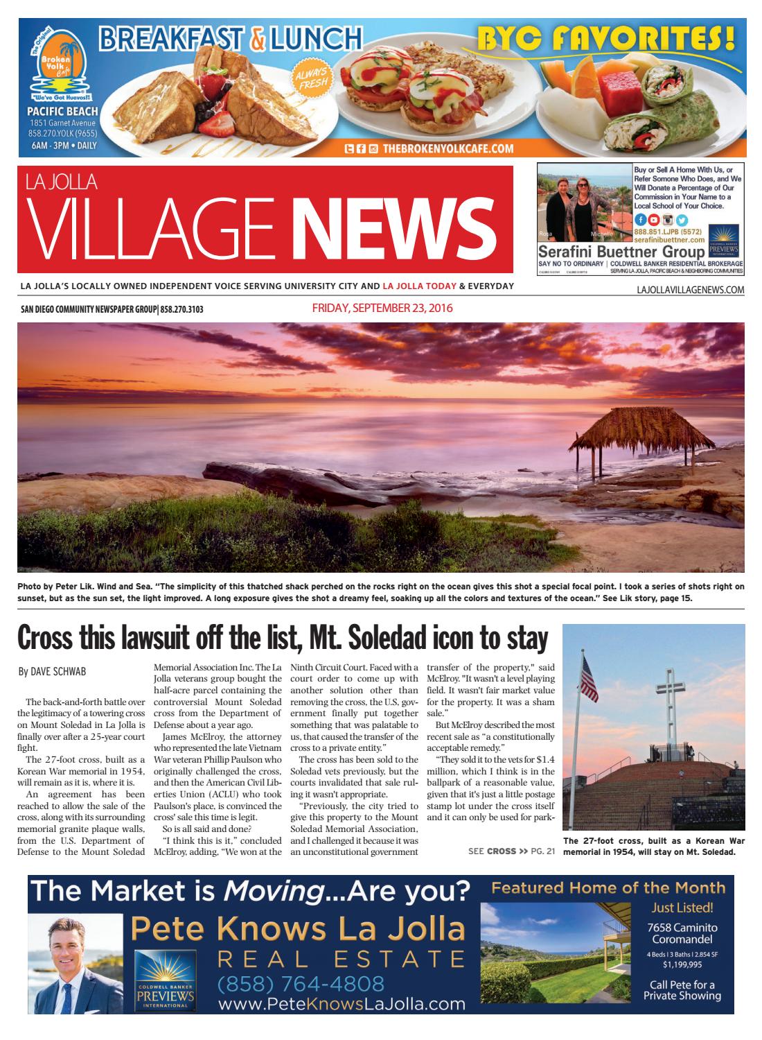 La Jolla Village News, September 23rd, 2016 by San Diego Community ...
