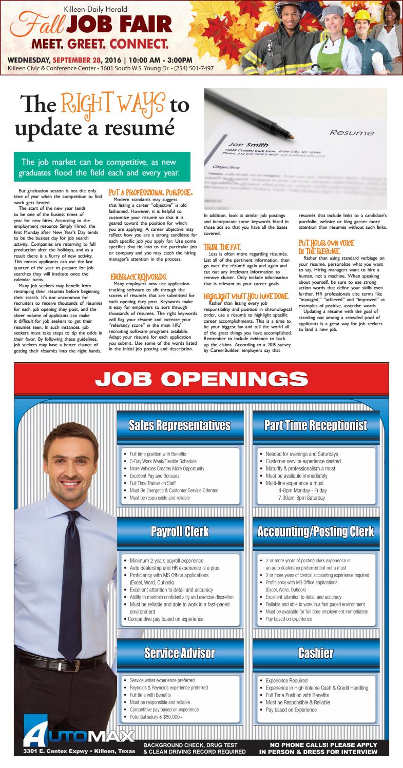 Fall Job Fair Guide 2016 by Temple Daily Telegram - Issuu