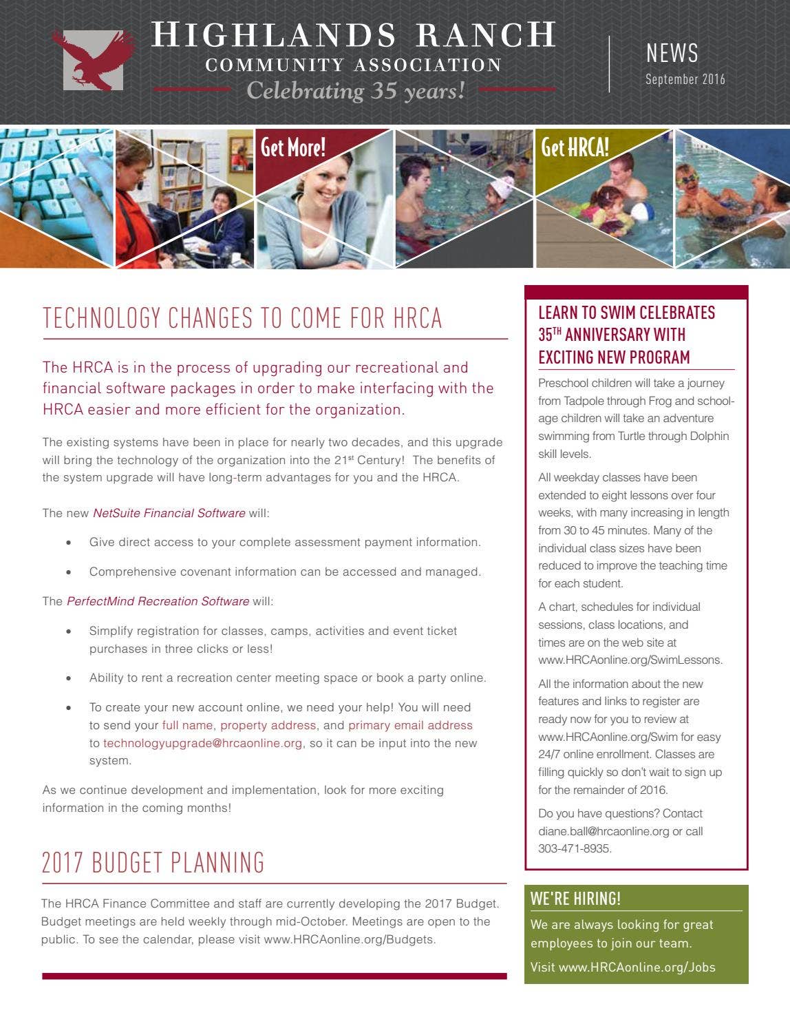 HRCA September Newsletter 2016 by Highlands Ranch Community Association ...