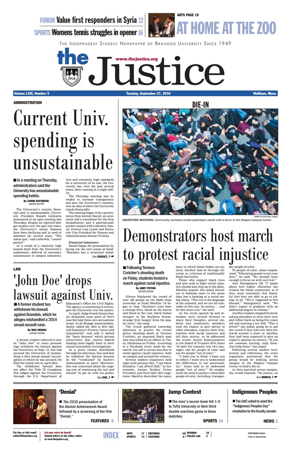 The Justice, September 27, 2016 by The Justice - Issuu