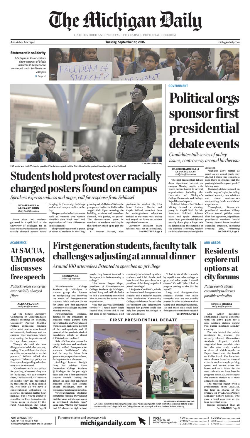 2016-09-27 by The Michigan Daily - Issuu