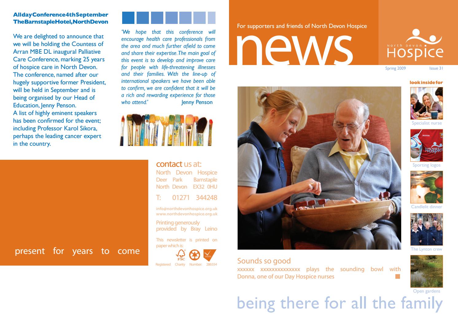 North Devon Hospice newsletter Spring 2009 by North Devon Hospice - Issuu