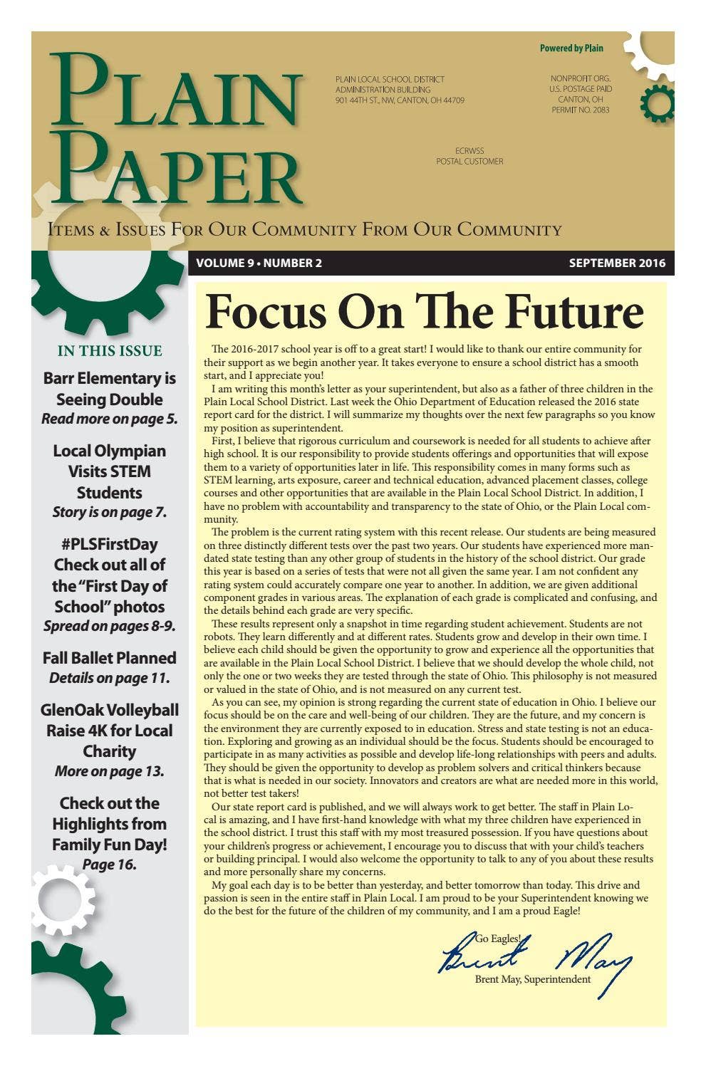 September 2016 Plain Paper by Plain Local Schools - Issuu