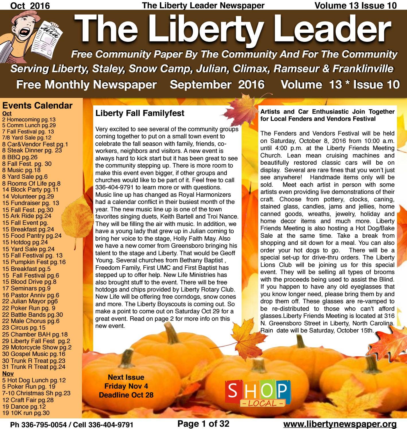Liberty Leader Newspaper October 2016 by Kevin Bowman - Issuu