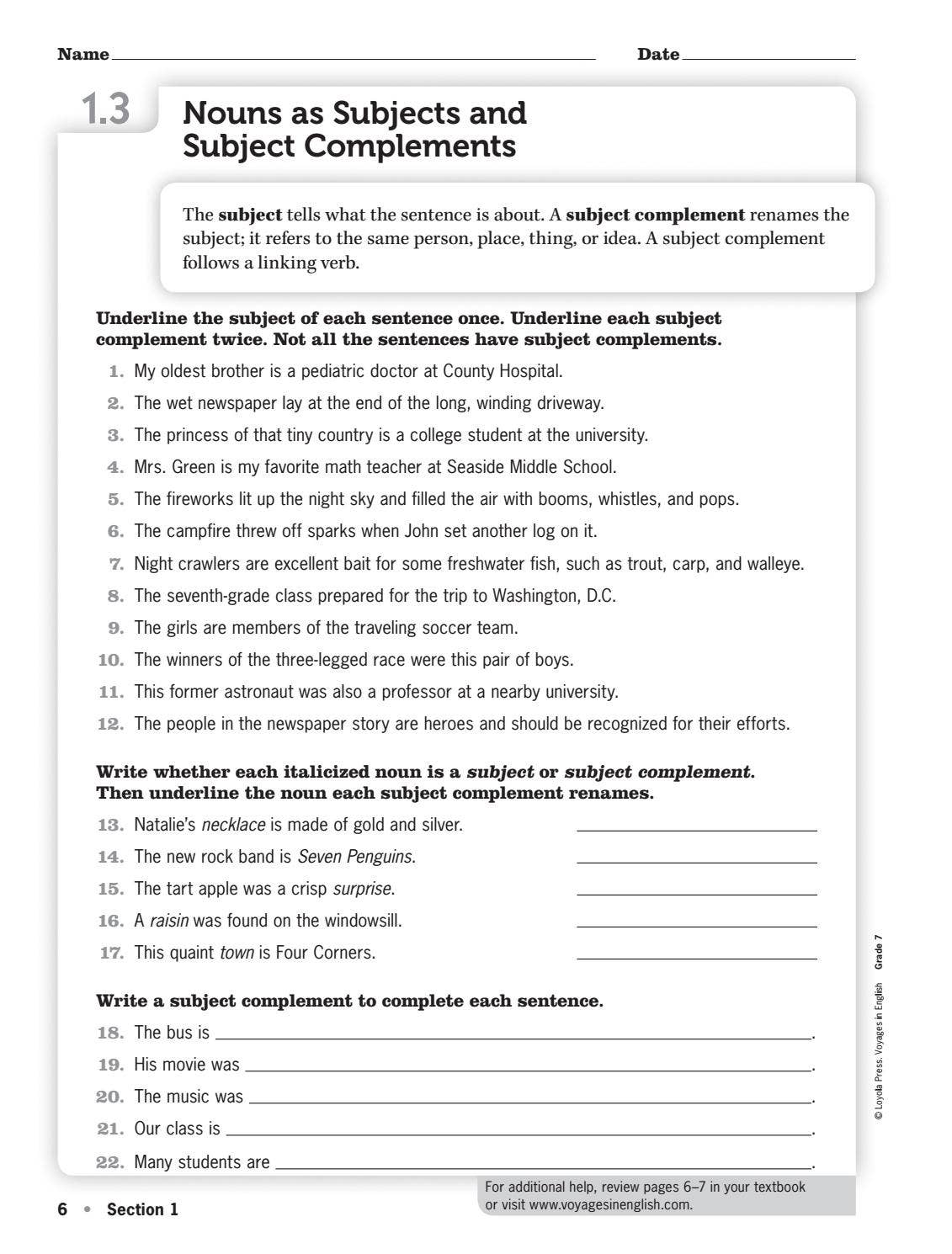 Voyages in English 2018, Practice Book, Grade 7 by Loyola Press - Issuu