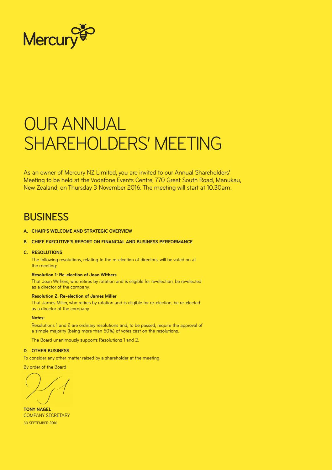Mercury 2016 notice of meeting by Mercury - Issuu