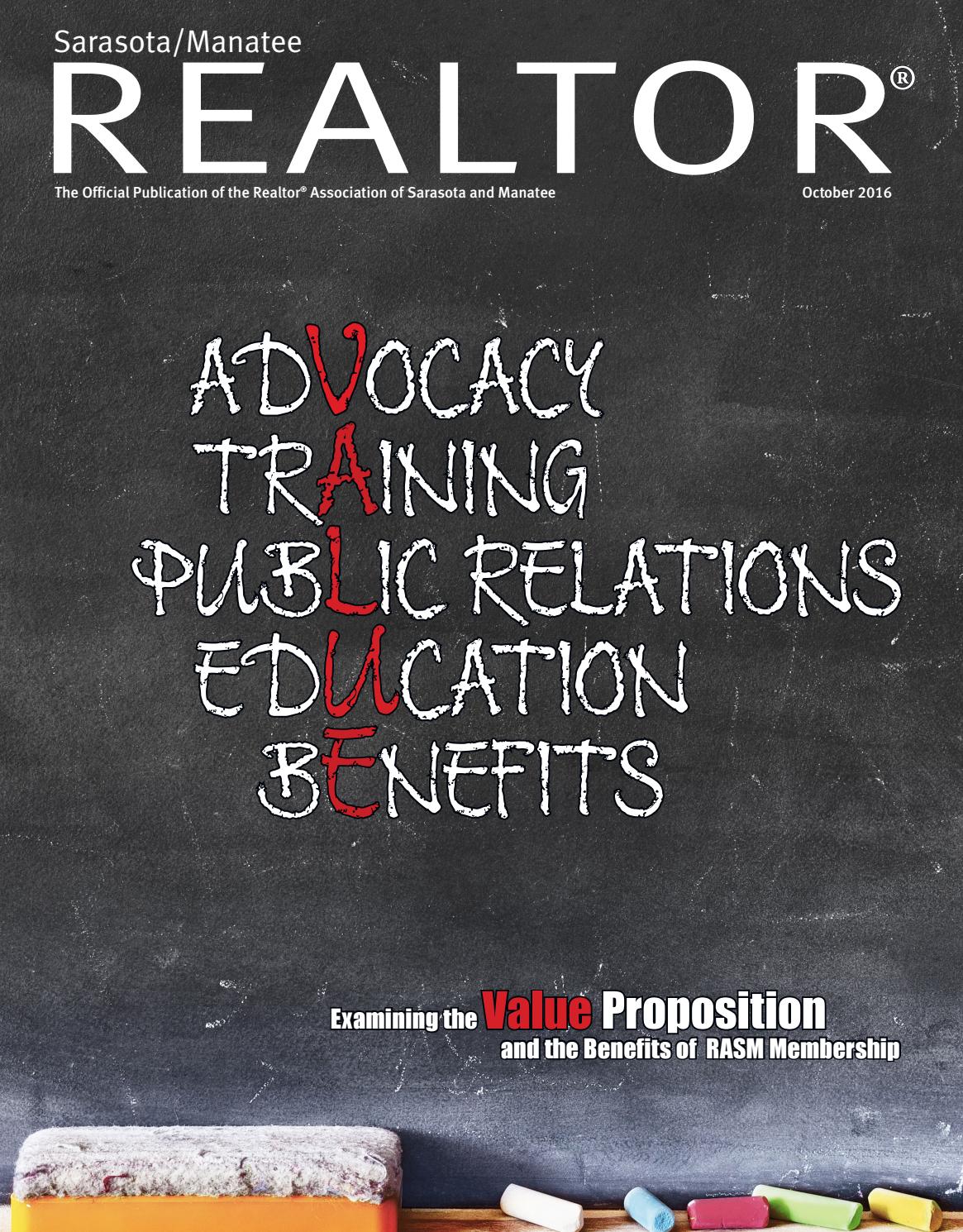 Sarasota / Manatee Realtor Magazine - RASM - October 2016 Issue by REALTOR® Association of ...