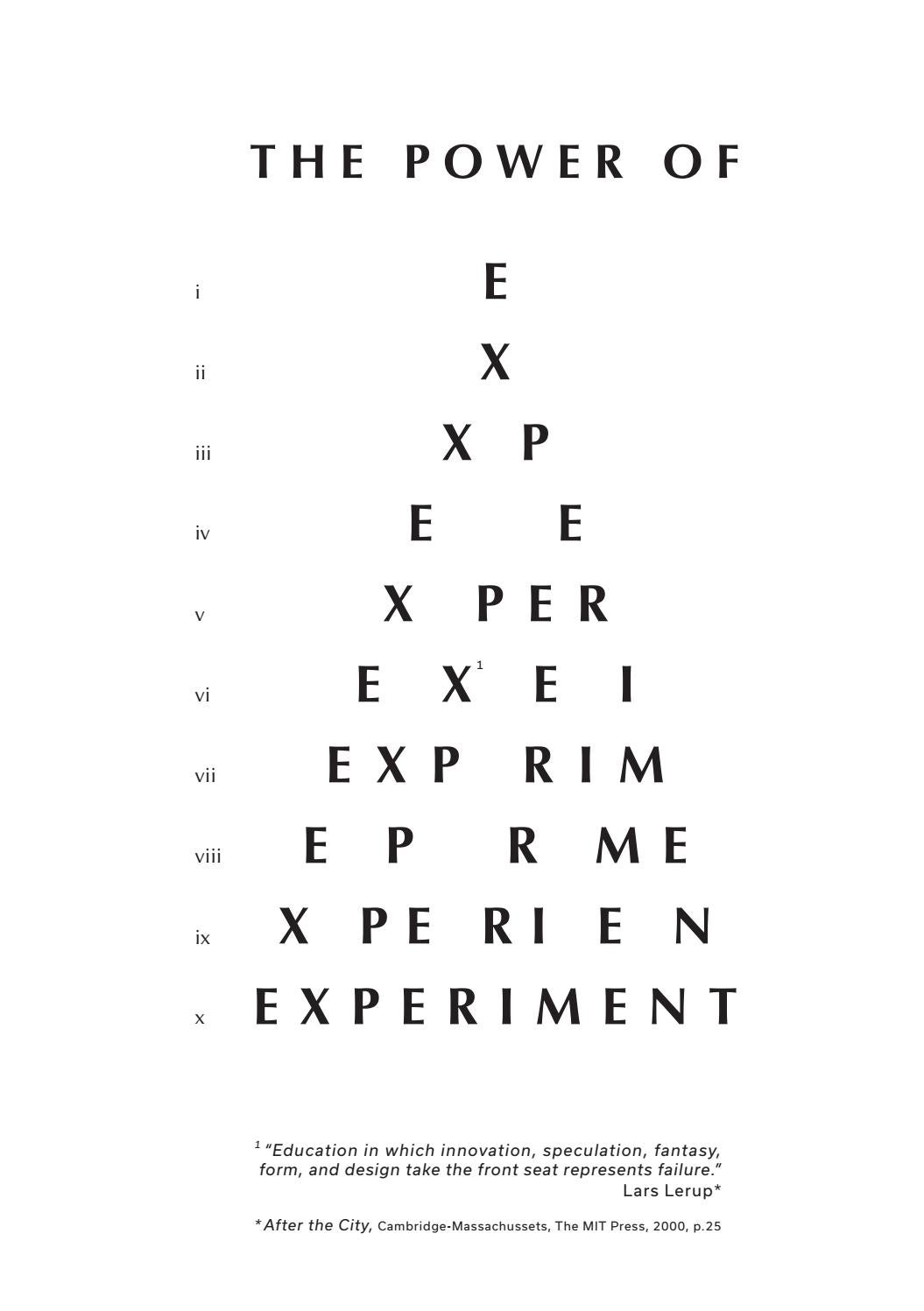 The Power of Experiment - workshop by armanda vilar - Issuu