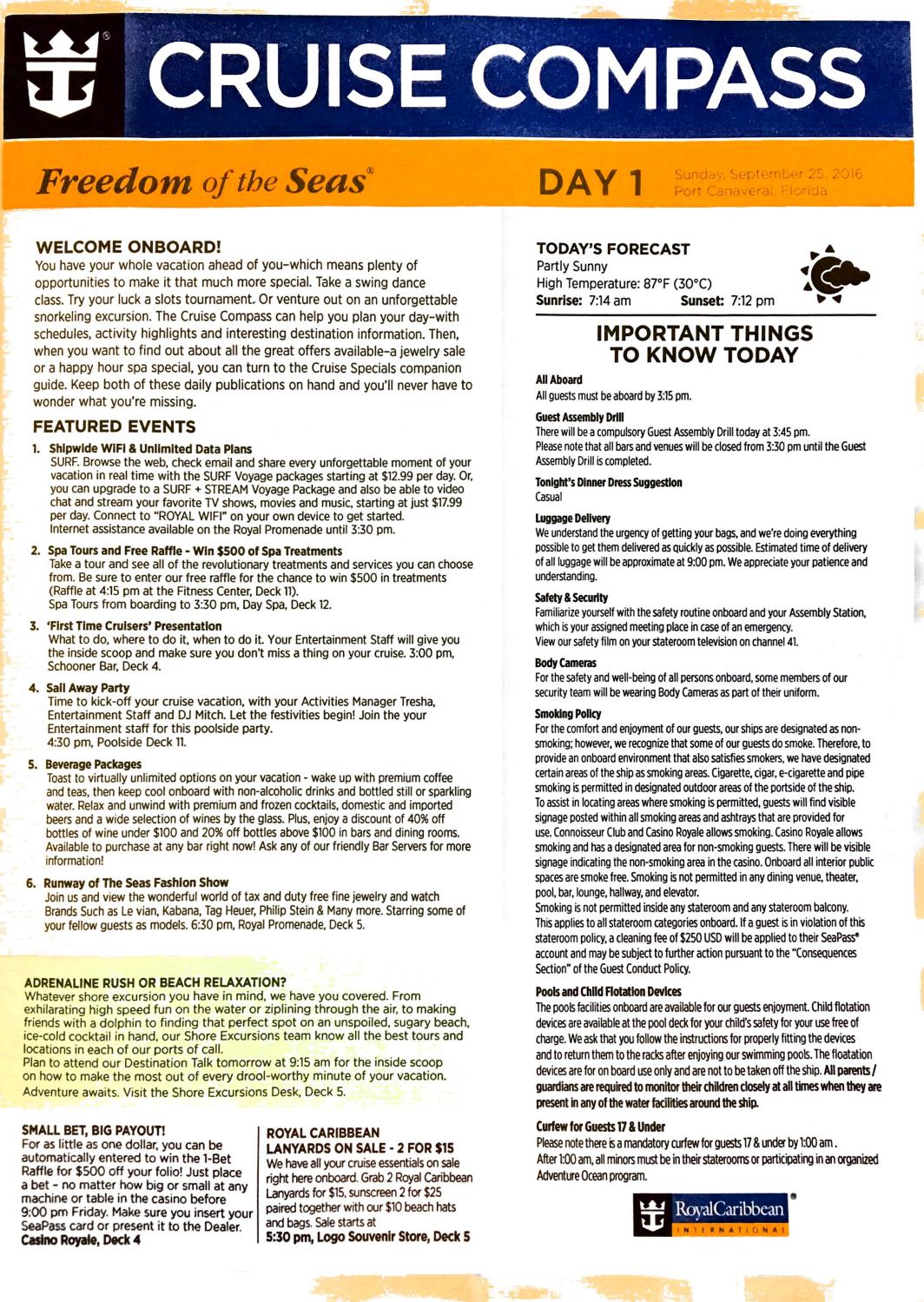 Freedom of the Seas 7-night Western Caribbean Cruise Compass ...