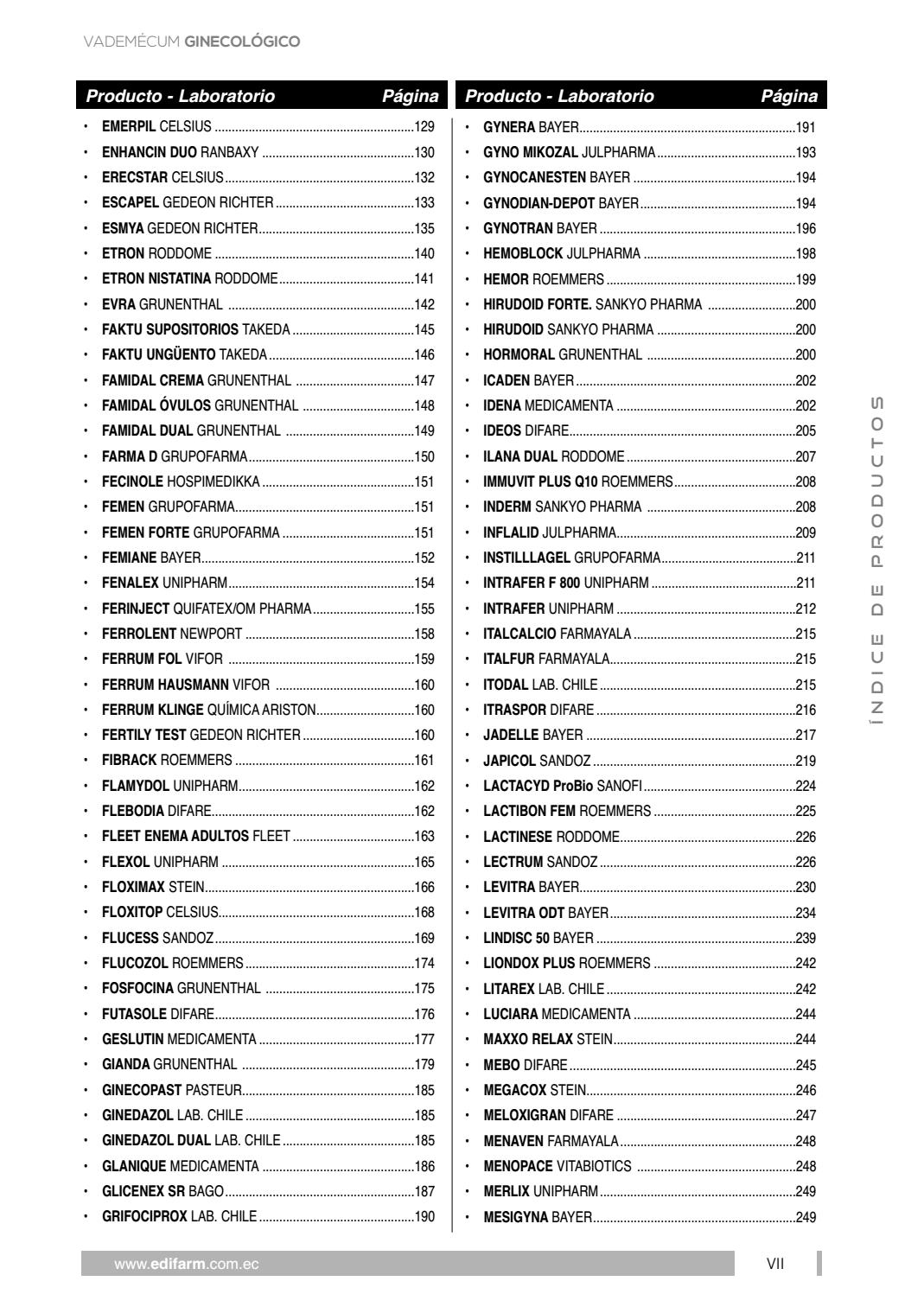 Vademécum Ginecológico Edifarm 2016 by Edifarm & Cía. - Issuu