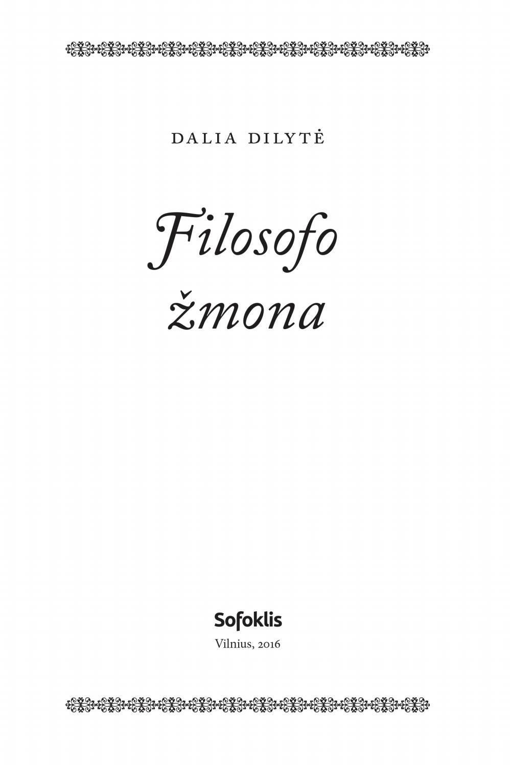 Filosofo zmona by knygos.lt - Issuu