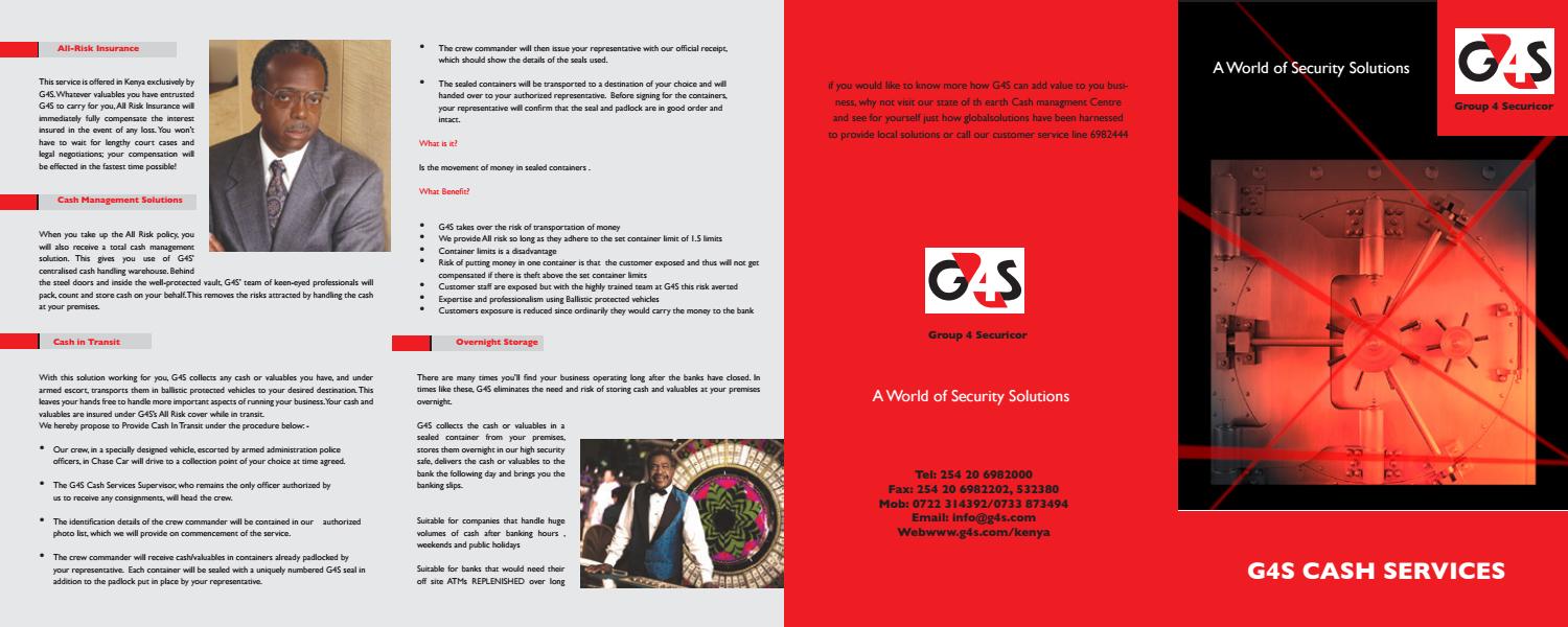 G4s cash service brochure by Arnold Njuki - Issuu