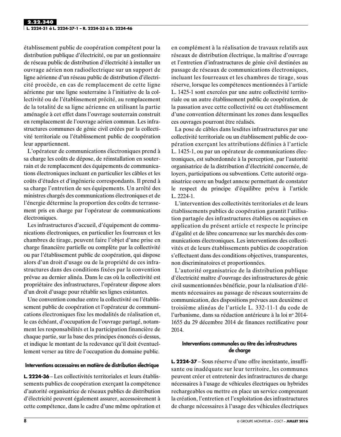 Extrait Code Général des Collectivités Territoriales by INFOPRO DIGITAL ...