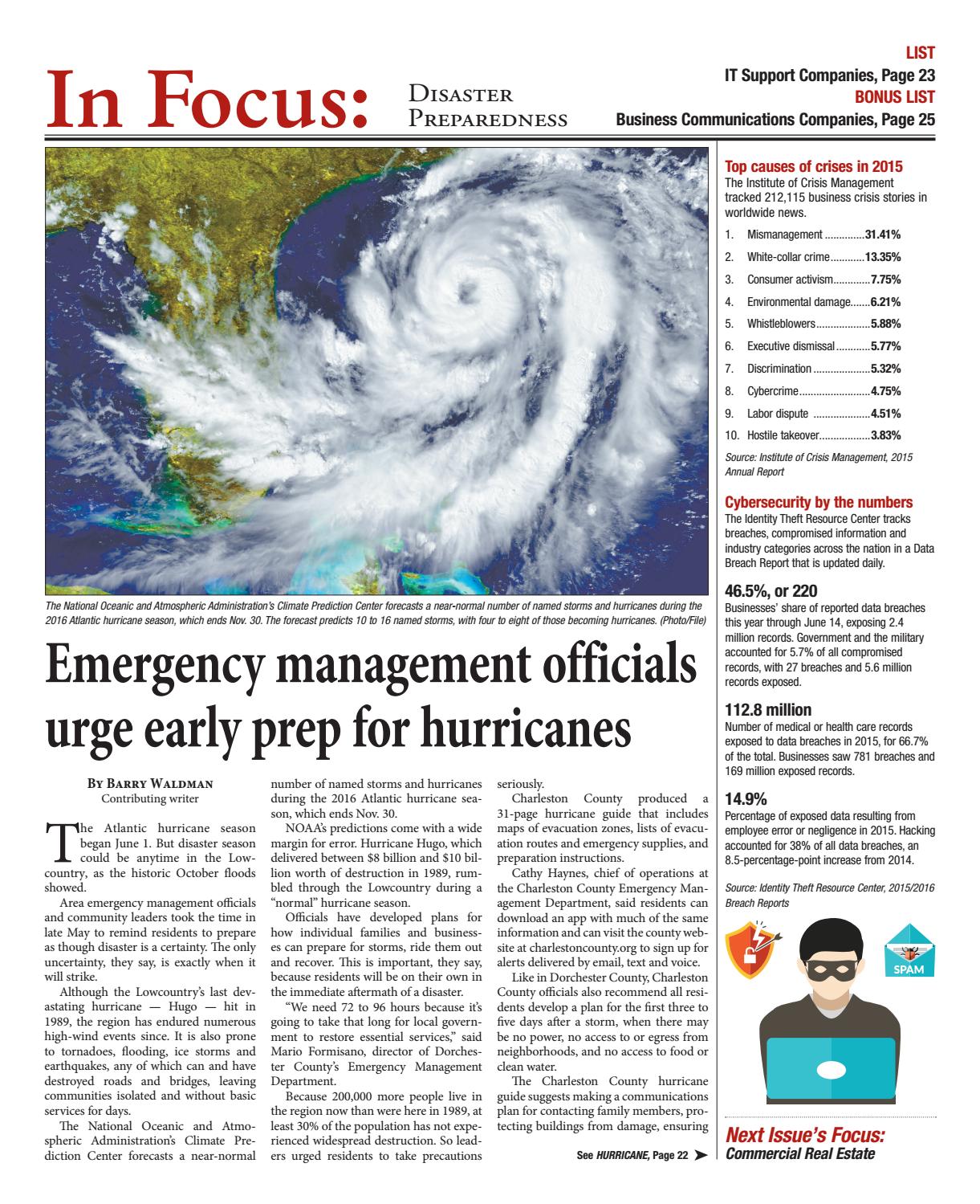 Charleston Regional Business Journal - Disaster Preparedness by SC Biz ...