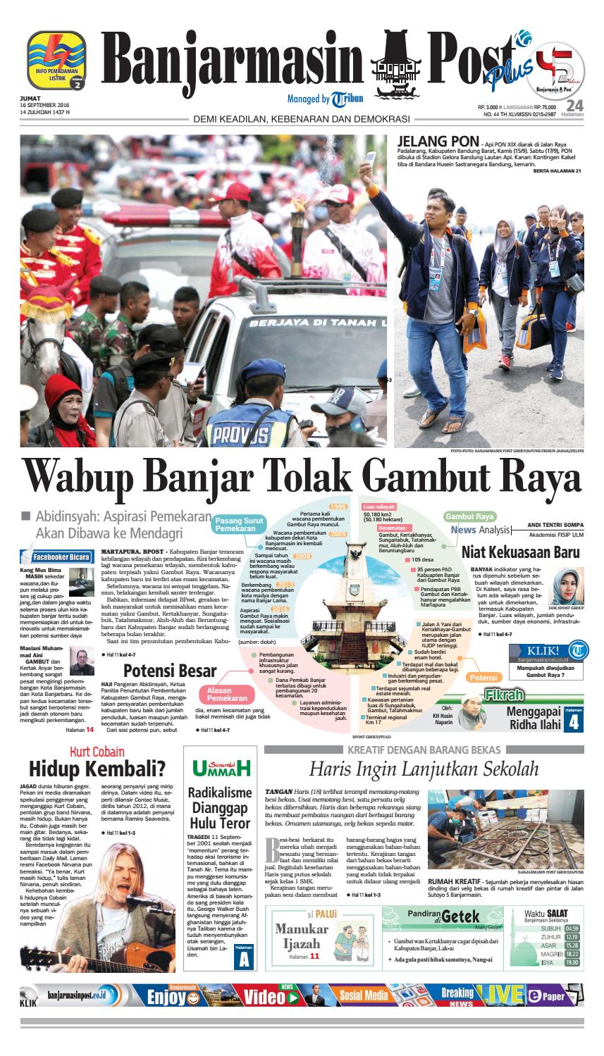 Banjarmasin Post Jumat 16 September 2016 by Banjarmasin Post - Issuu