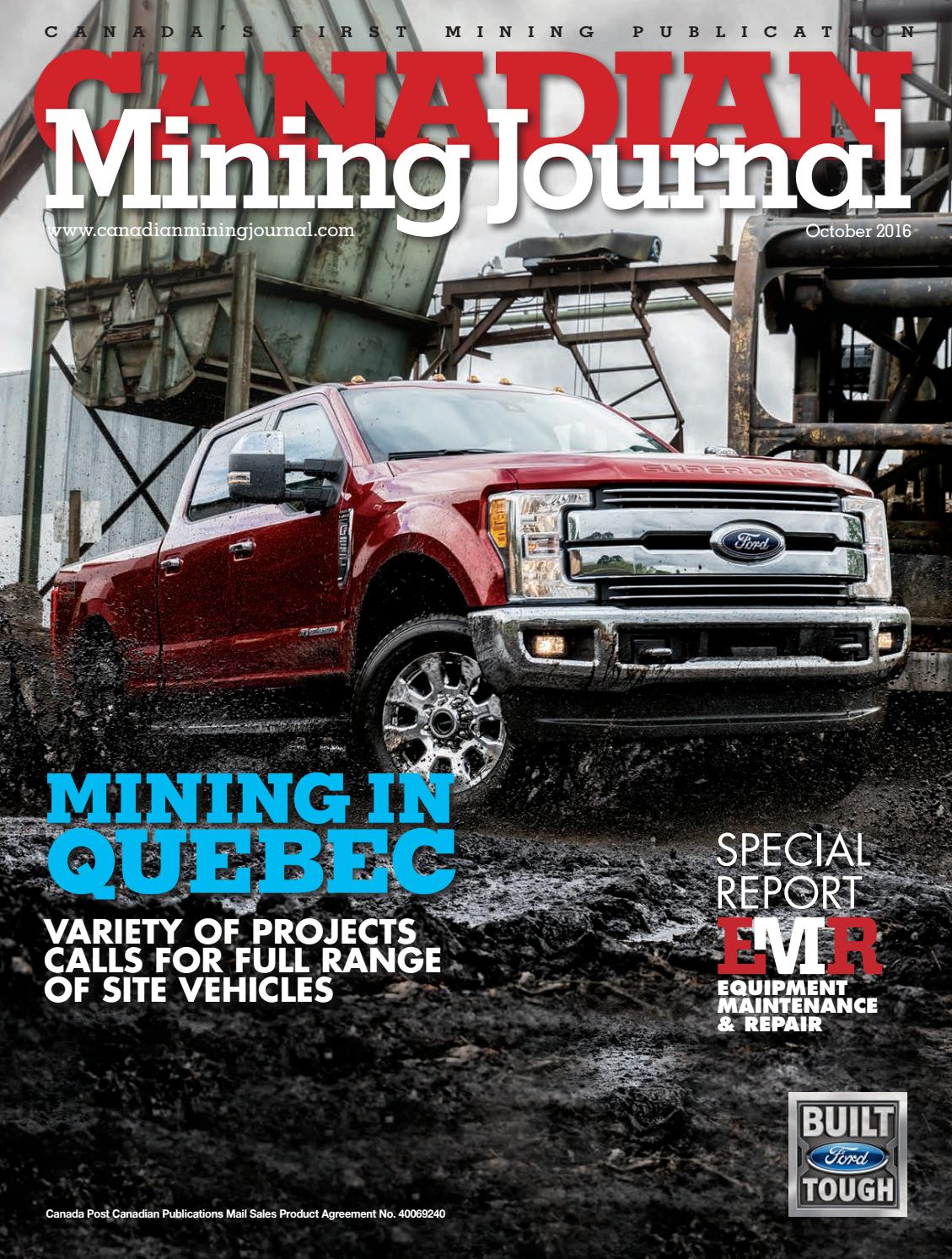 Canadian Mining Journal October 2016 by The Northern Miner Group - Issuu
