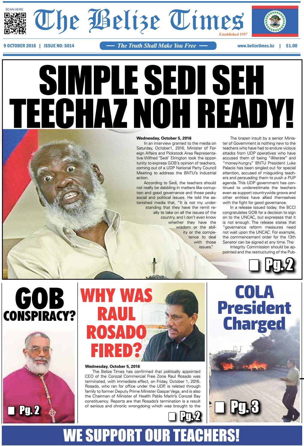 Belize Times October 9, 2016 by Belize Times Press - Issuu