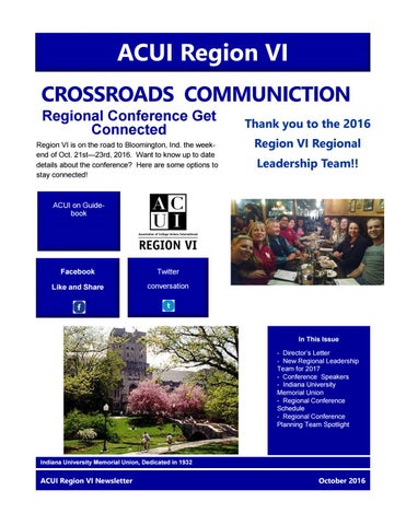 ACUI Region VI newsletter October 2016 by ACUI Region VI - Issuu