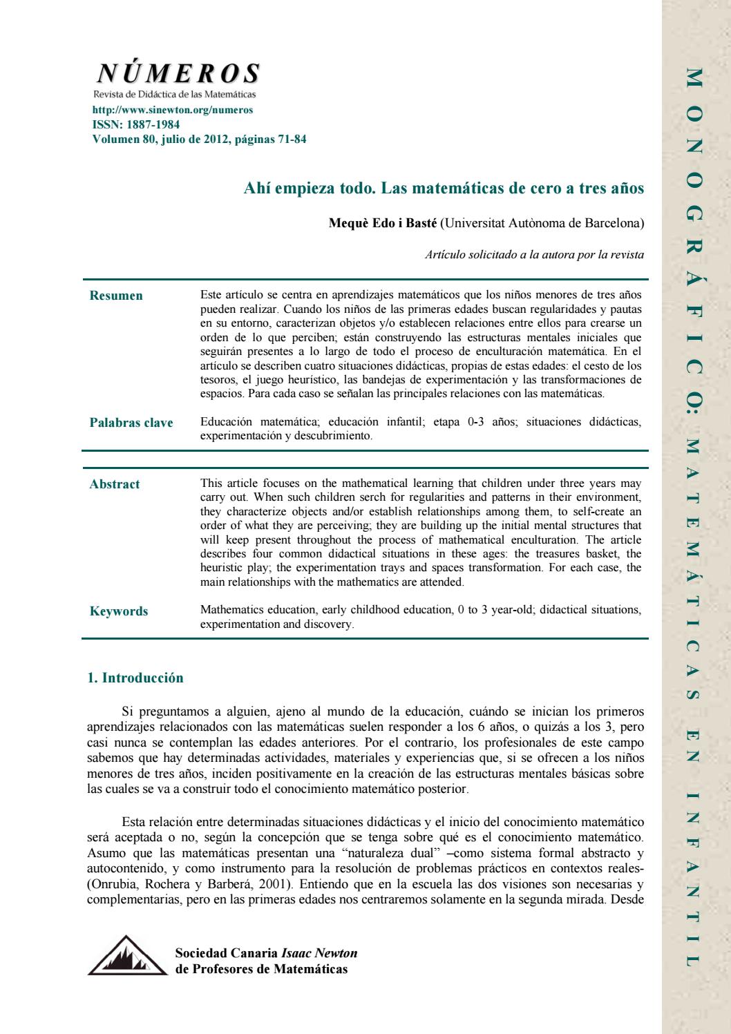 Revista matematica volumen 80 by CARMEN GARCIA - Issuu