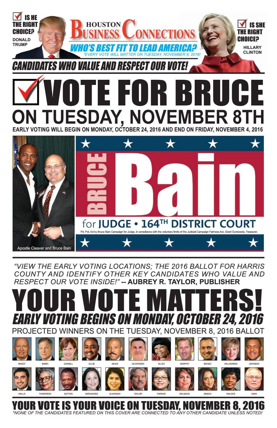 Bruce Bain Seeks Your Vote in the Race for District Judge 164th ...