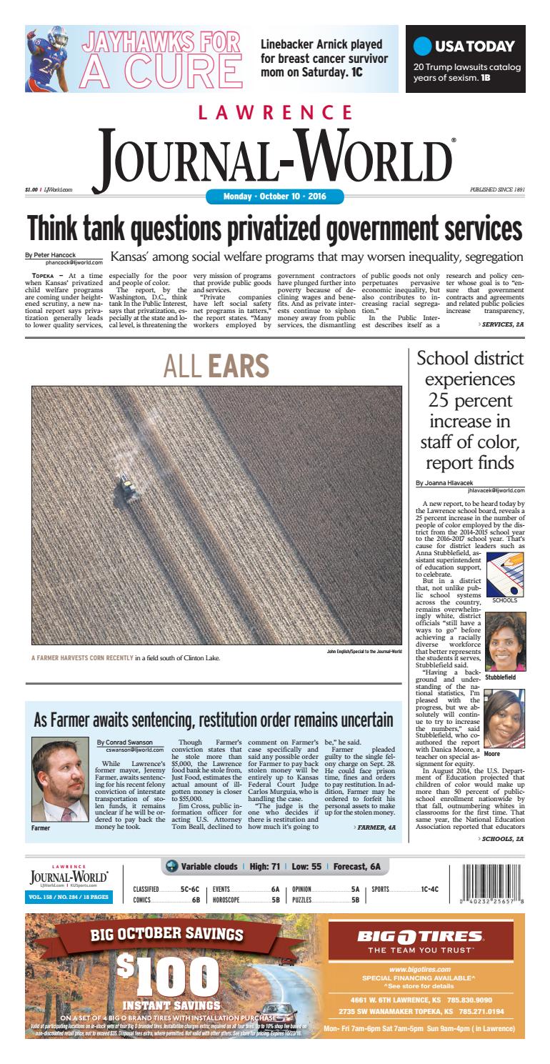 Lawrence Journal-World 10-10-2016 by Lawrence Journal-World - Issuu