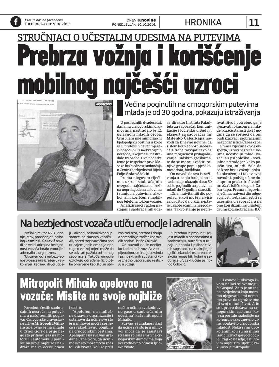 Dnevne Novine 10 Oktobar 2016 By Dnevne Novine Issuu