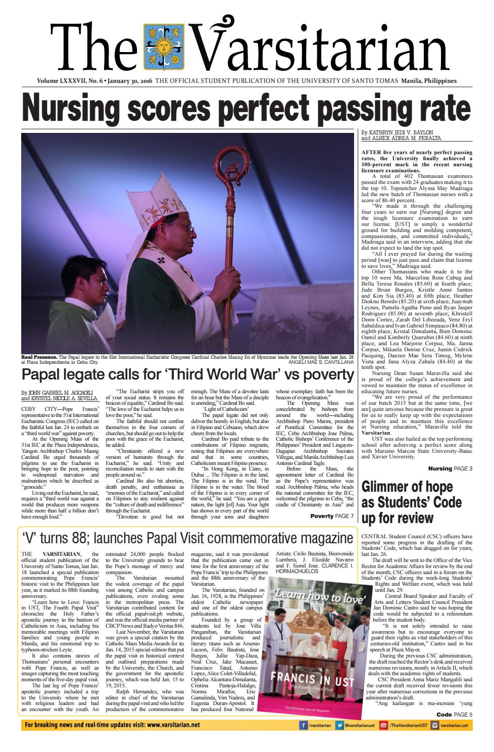 The Varsitarian P.Y. 2015-2016 Issue 06 by The Varsitarian - Issuu