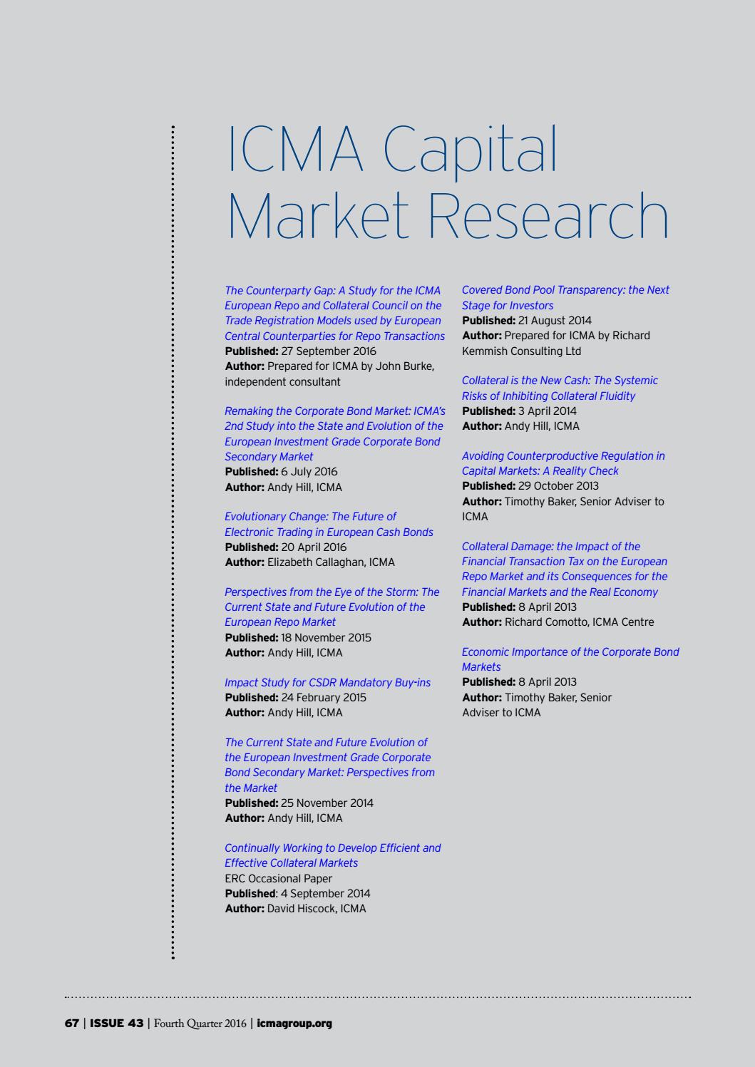ICMA Quarterly Report 4Q 2016 by ICMA - Issuu