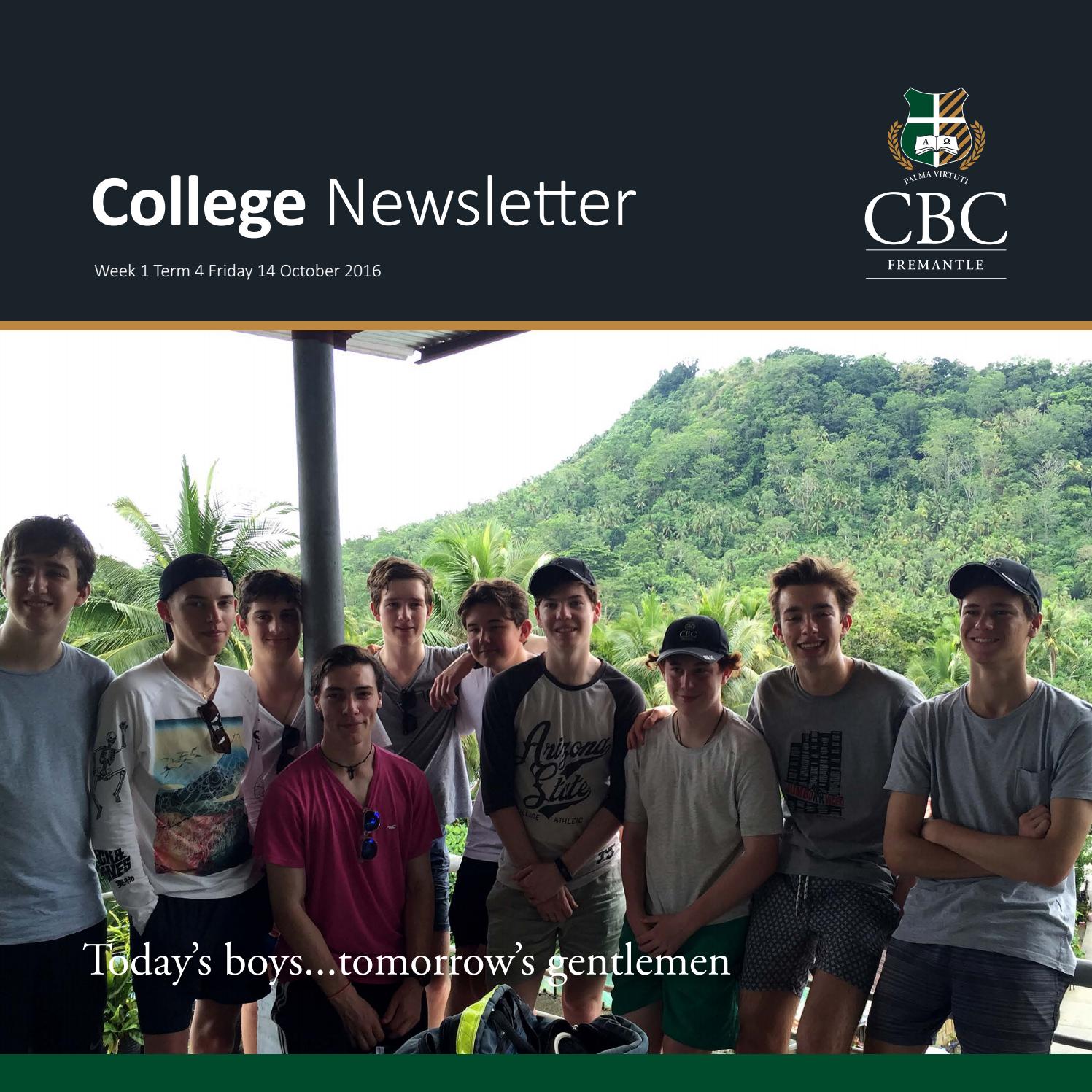 College newsletter week 1 term 4 2016 by CBC Fremantle - Issuu