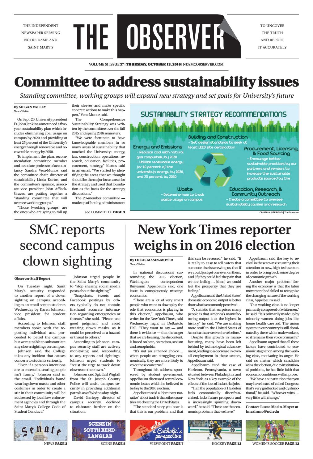 Print Edition of The Observer for Thursday, October 13, 2016 by The ...